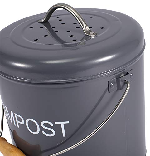 Garden Fertilizer Trash Can with Lid Trash Can - Kitchen Garden Fertilizer Barrel Deodorant Mini Bucket with Lid Storage Bin