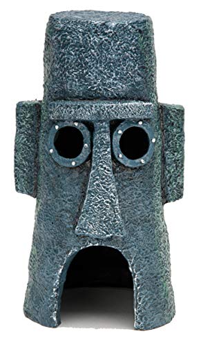 Penn-Plax Spongebob Squarepants Officially Licensed 3-Piece Aquarium Ornament Bundle – Spongebob’s Pineapple House, Squidward’s Easter Island Home, and The Krusty Krab