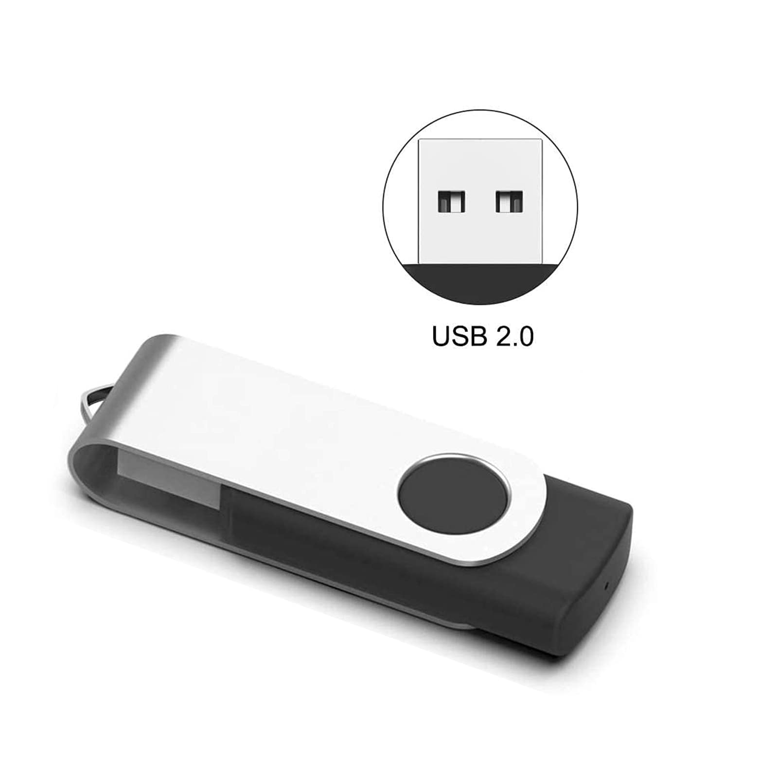 5 Pack 64GB USB Flash Drives, USB 2.0 Thumb Drives Jump Drive Pen Drive Bulk Memory Sticks Zip Drives Swivel Design (64G, 5Pcs, Mixed Color)