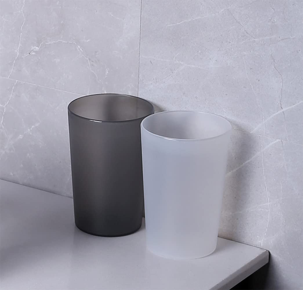 RabyLeo Simple Toothbrush Cup Household Washing Cup Couple Toothbrush Cup Large Capacity Cup (300 ml). (Translucent Black & White)