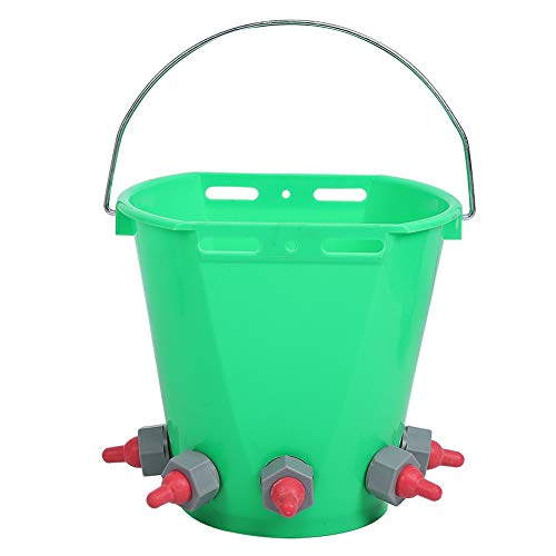 Cow Feeder Bucket Plastic Multiple Nipples 8L High Capacity Lamb Milk Feed Bucket Sheep Milk Feeding Bucket for Cattle Sheep Livestock(#5)