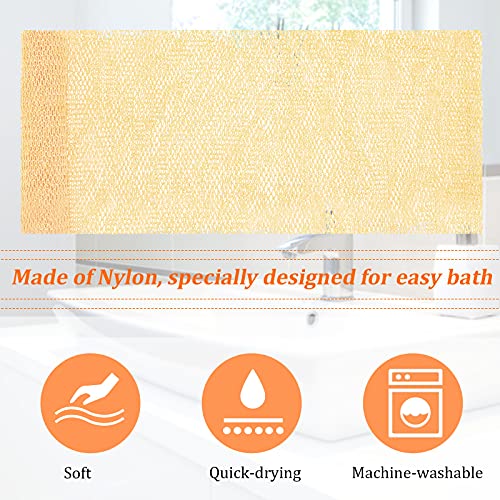 2 Pieces African Net Sponge Exfoliating Net African Body Scrubber Bath Rag Washcloth Towel Shower Body Back Scrubber Skin Smoother for Daily Use or Stocking Stuffer (Peach Pink, Creamy)