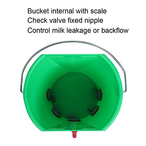 Cow Feeder Bucket Plastic Multiple Nipples 8L High Capacity Lamb Milk Feed Bucket Sheep Milk Feeding Bucket for Cattle Sheep Livestock(#5)