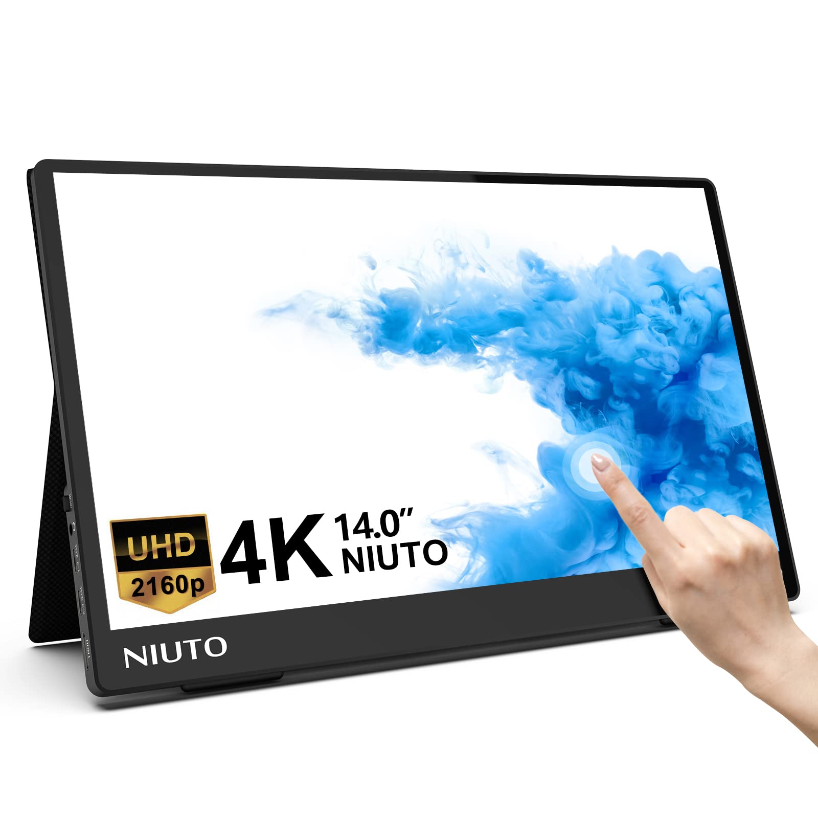 4K Portable Touch Monitor Travel Screen Second Touchscreen Extender UHD USB C Computer Gaming for Laptop 14.0 Inch 3840 X 2160 IPS Compatible with Mac,MacBook,Nintendo Switch