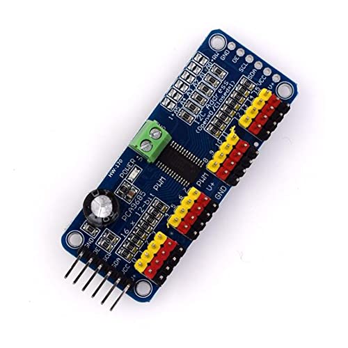 Davitu Electricity Generation - 1 PCS 16-channel PWM Steering Gear Drive Board, Controller, Robot IIC, Suitable for MG90S SG90 MG995, etc.