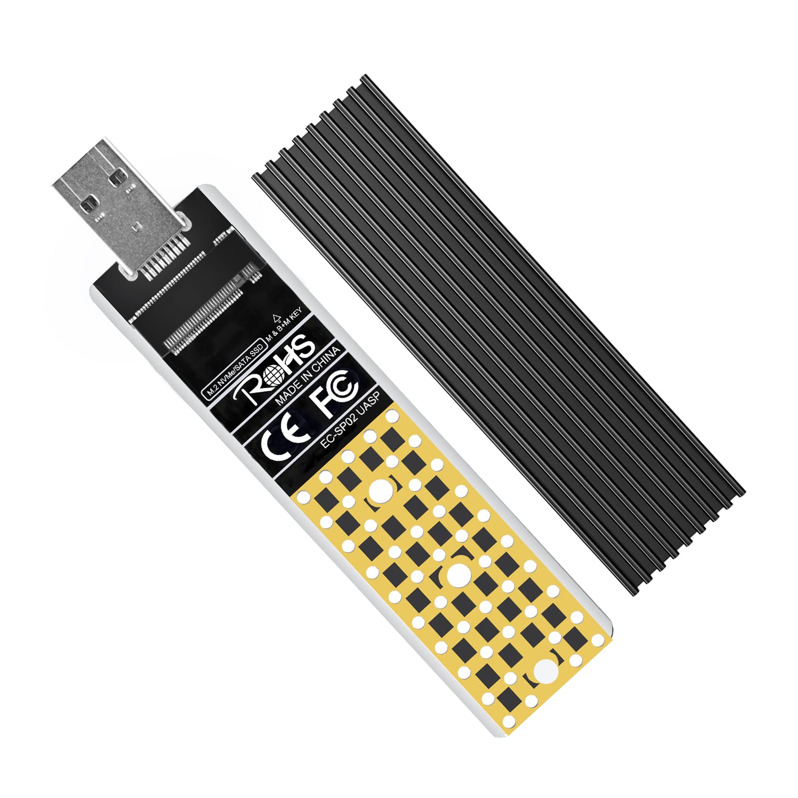ANYOYO M.2 to USB Adapter, NVME to USB Adapter M.2 to USB 3.1 Adapter 10 Gbps Converter Reader Compatible with M.2 NVMe/SATA(NGFF) SSD Based M Key and B+M Key Support 2242 2260 2280 Size SSD