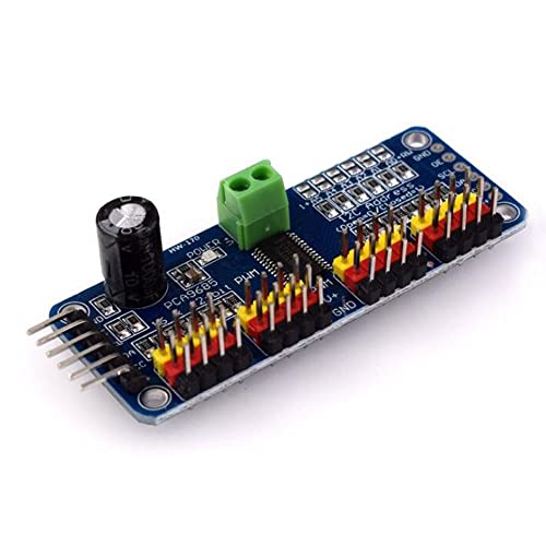 Davitu Electricity Generation - 1 PCS 16-channel PWM Steering Gear Drive Board, Controller, Robot IIC, Suitable for MG90S SG90 MG995, etc.