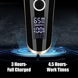 Mefor Beard and Hair Trimmer, Professional Clippers Haircut Kit,Cordless Men's Trimmer with T-Blade,3 Adjustable Speeds,Blade Lubricating Oil,LED Display Guide Combs for Family Use