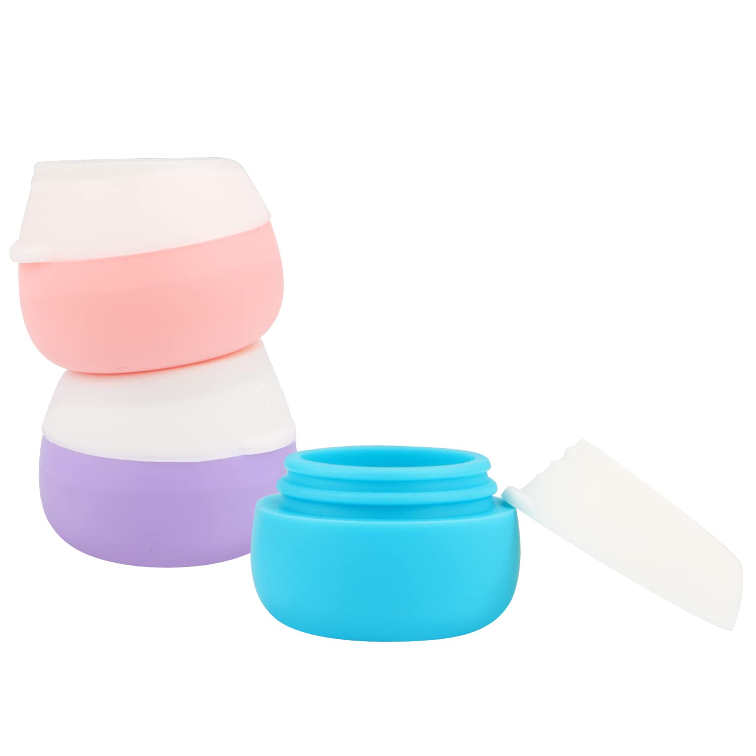 Silicone Travel Containers,3 Pack 20ml Silicone Cream Jars Makeup Sample Containers with Lids Portable Leakproof Jars For Cream Lotion Shampoo