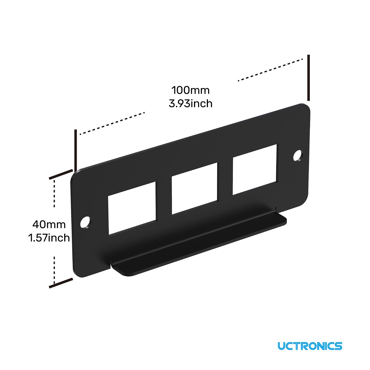 UCTRONICS 3-Slots I/O Panel for Keystone Jacks, Compatible with Front-Removable Raspberry Pi 1U Rackmount, 2 Pack