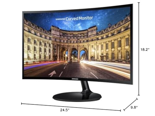 Samsung CF390 27" Curved Monitor – LCD FHD, 16:9, 1920x1080, HDMI, VGA, VESA, Eye Saver & Flicker-Free Tech – Boomph's Comprehensive Ultimate Performance Cloth Solution for Your Workspace