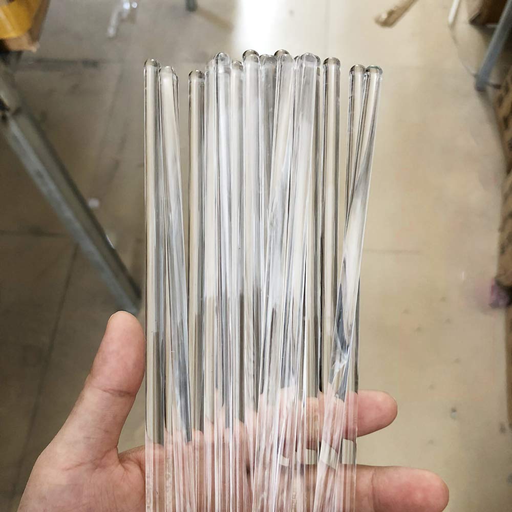8 Pack Glass Stir Sticks 6mm Lab Stirring Rod 12 inch Length with Both Ends Round for Science, Lab, Kitchen, Science Education