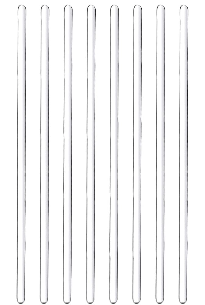 8 Pack Glass Stir Sticks 6mm Lab Stirring Rod 12 inch Length with Both Ends Round for Science, Lab, Kitchen, Science Education