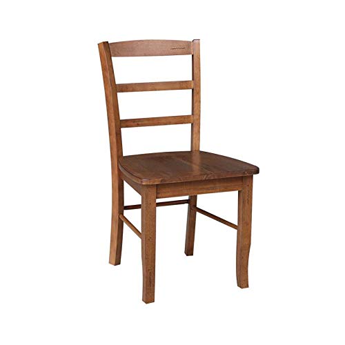 IC International Concepts International Concepts Set of 2 Madrid Ladderback Chairs, Distressed Oak