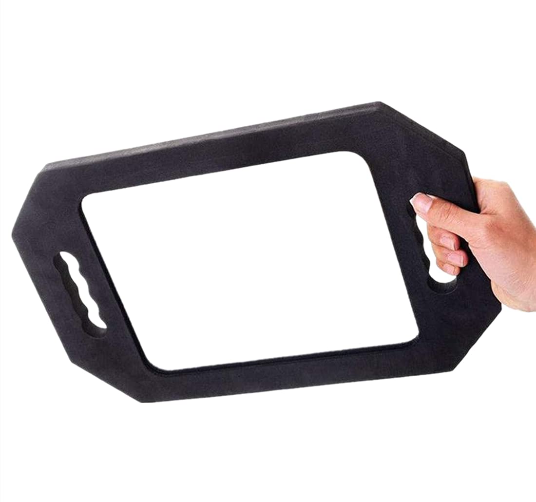 HREW Handle Mirror β Large Hand Mirror with Double Handle - Rectangular Hand Held Mirror with Handle - Lightweight Hair Salon Equipment Hairstylist and Barber Accessories (1Pcs Rectangle)