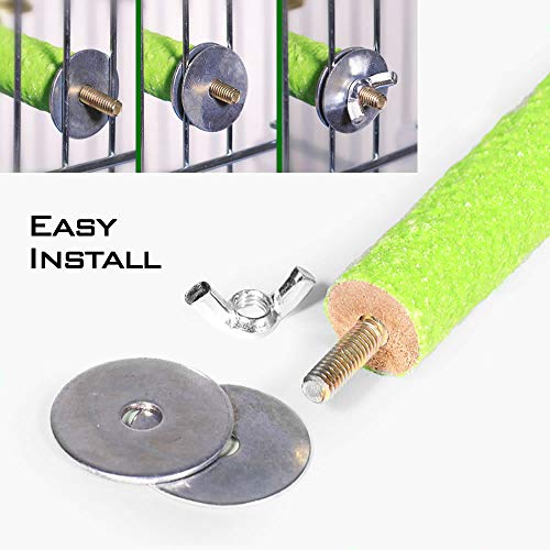 7 Pack Bird Cage Perch, Parrot Stand Wood Paw Grinding Stick for Conures Budgies Parakeet Cockatiel Conure