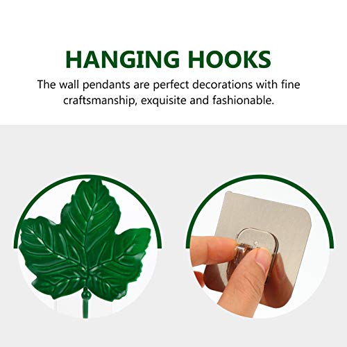 Cabilock 3pcs Leaf Shaped Wall Hooks Decorative Iron Towel Hooks Wall Hanging Coat Key Hooks Clothes Hangers Home Decoration (Green)