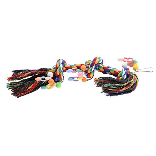 GLOGLOW Bird Chewing Toys, Parrot Multicolored Yarn Rope Playthings Hanging Chewing Toys Pet Bird Knots Block Toy Colorful Beak Care Tools