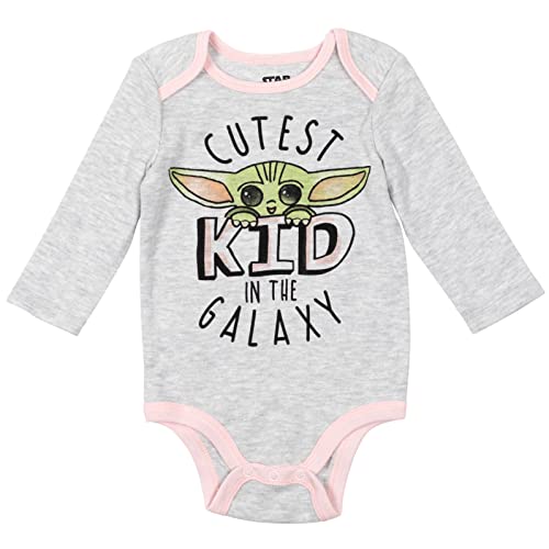 STAR WARS The Mandalorian Grogu Newborn Baby Girls 3 Pack Bodysuits Multicolor 0-3 Months
