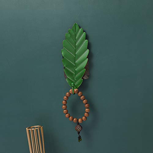Cabilock 3pcs Leaf Shaped Wall Hooks Decorative Iron Towel Hooks Wall Hanging Coat Key Hooks Clothes Hangers Home Decoration (Green)