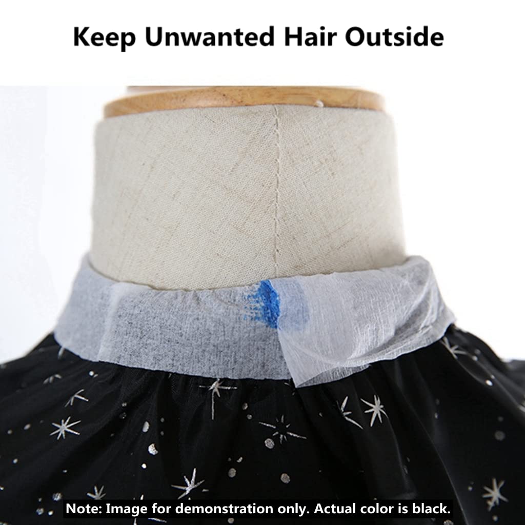 Barber Neck Strips - 5 Rolls 500 Pieces Black, Disposable & Flexible Paper for Hair Cutting, Salon Supplies, Water Resistant and Self-Adhering