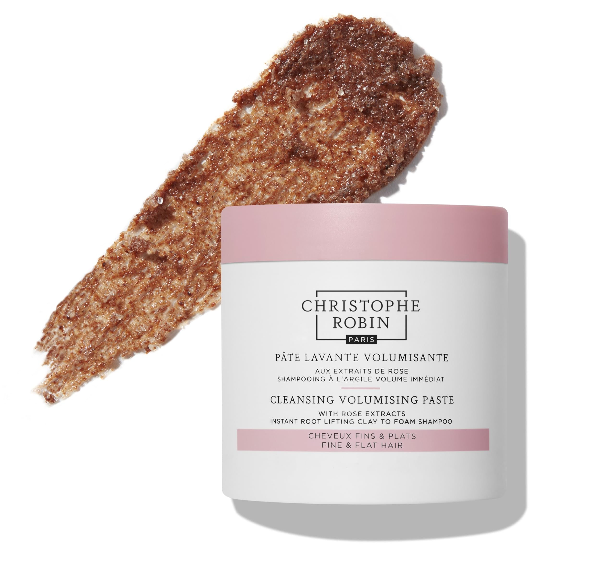 Christophe Robin Cleansing Volumizing Paste Shampoo with Rassoul Clay Rose Extracts Unisex Paste for Fine, Thin, and Flat Hair Color Safe 8.4 fl. oz