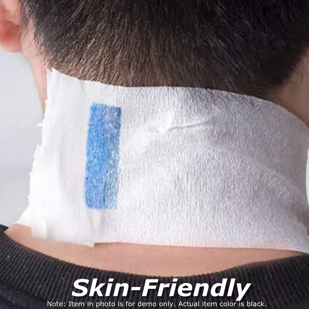 Barber Neck Strips - 5 Rolls 500 Pieces Black, Disposable & Flexible Paper for Hair Cutting, Salon Supplies, Water Resistant and Self-Adhering