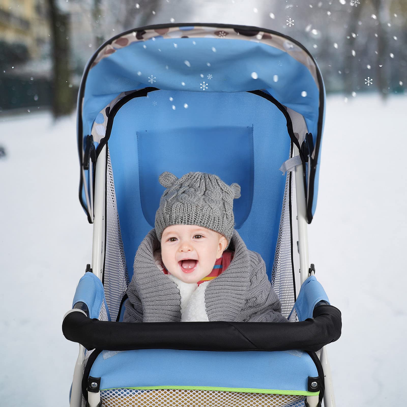 Vicenpal Newborn Baby Wrap Swaddle Blanket Knit Sleeping Bag Receiving Blanket Stroller Wrap for Baby Knitted Hat Gloves Set Beanie Hat and Mittens Unisex Design,Gray