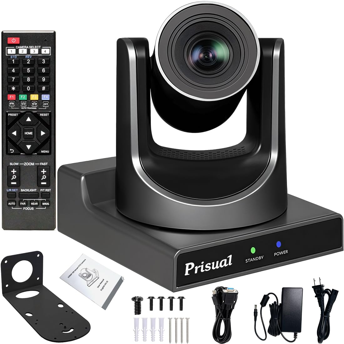 Prisual NDI HX3 PTZ Camera 30x Full HD Live Streaming Auto Tracking Camera with HDMI/3G-SDI/USB and NDI HX3 60P Outputs (NDI HX3 & Full NDI Optional)