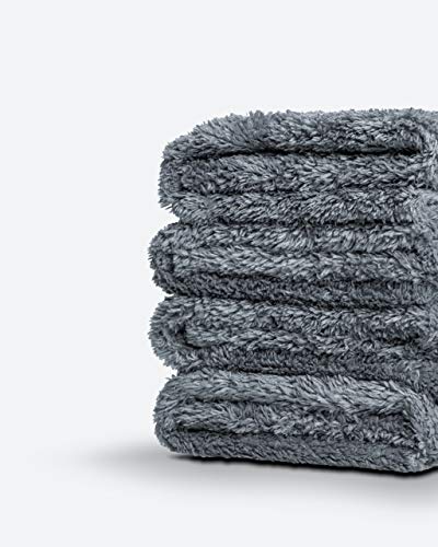 Adam's Lite Borderless Grey Microfiber Towel (4 Pack) - Car Detailing Towel