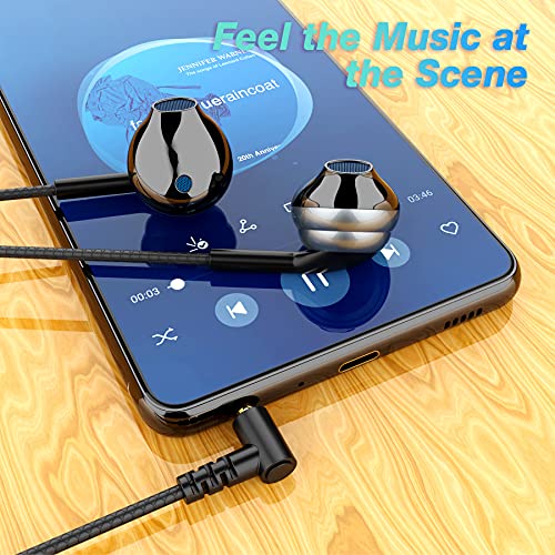 Wired Earbuds with Microphone, Noise Isolating in-Ear Headphones, Earphone Fits 3.5mm Interface for iPad,Mp3/Mp4, Apple iPhone, Android Smartphones (Black)