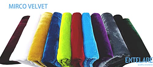 Mirco Velvet Fabric for Costumes and Crafting 61 Inches Width by The Yard Entelare(Black 1Yard)