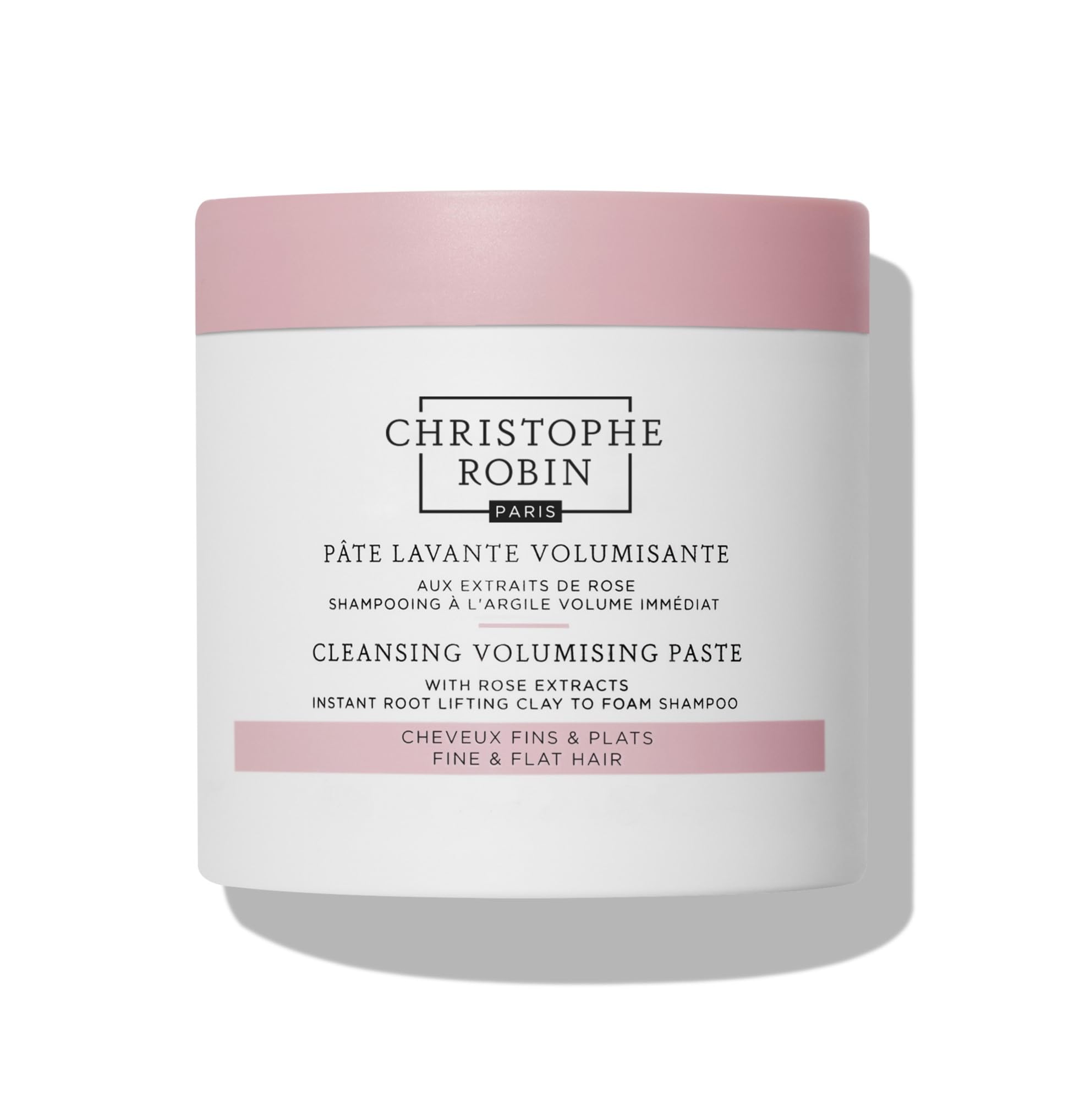 Christophe Robin Cleansing Volumizing Paste Shampoo with Rassoul Clay Rose Extracts Unisex Paste for Fine, Thin, and Flat Hair Color Safe 8.4 fl. oz