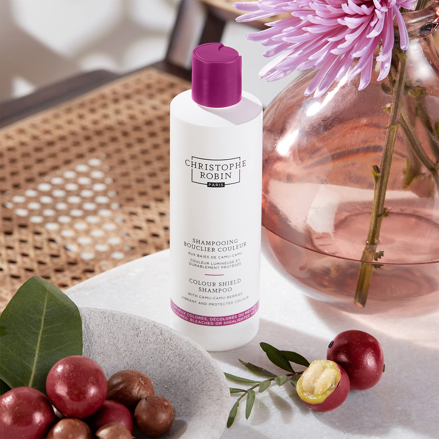 Christophe Robin Color Shield Shampoo With Camu Camu Berries for Color-Treated Hair - Nourishing, Anti-fade 8.4 fl. oz