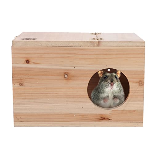 SALUTUYA Wood Nesting House, Squirrel Nesting Box Squirrel House Wear Resistant Mating Breeding Box Nesting for Chinchilla Squirrel Hamster