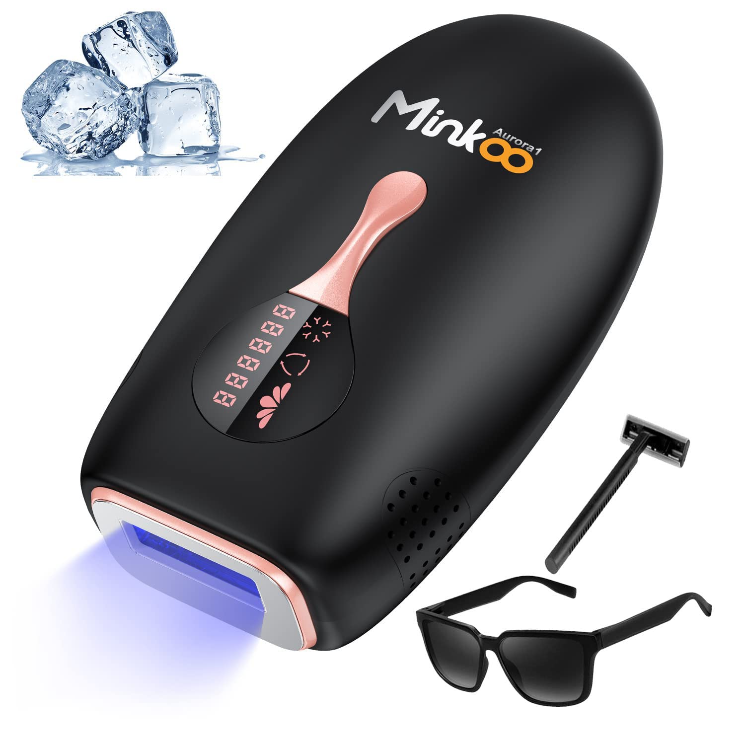 IPL Laser Hair Removal for Women and Men Painless Ice Cooling FDA Cleared - MinKoo Flawless Permanent Hair Remover Epilator for Women on Armpits Back Legs Arms Face Bikini Line