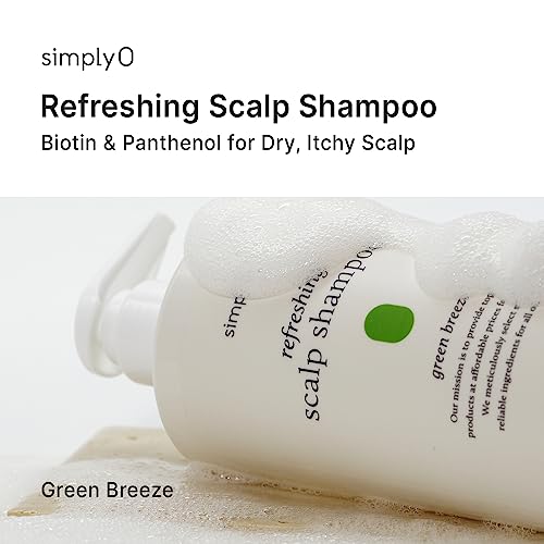 simplyO Refreshing Scalp Shampoo | Biotin & Panthenol I Dry, Itchy Scalp | Paraben-Free, Sulfate-Free I Green Breeze I 16.9 fl. oz