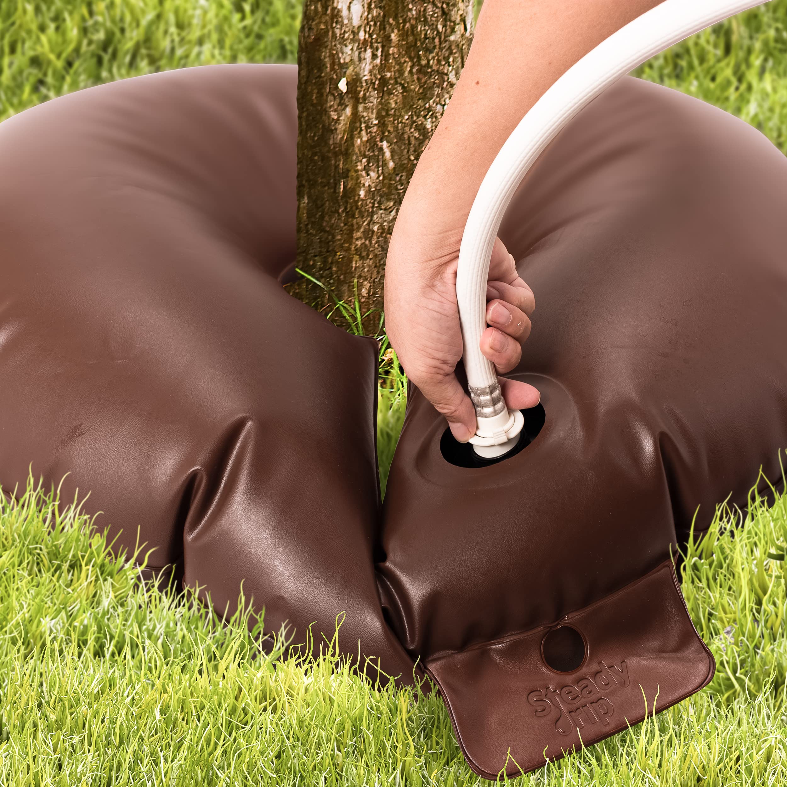 SteadyDrip 15 Gallon Tree Watering Ring, Water Saving & Slow Drip Tree Watering Bag with 4 Drippers and a Seal, Automatic Adjustable Dripper for Indoor and Outdoor Trees, Plants, Shrubs, and More