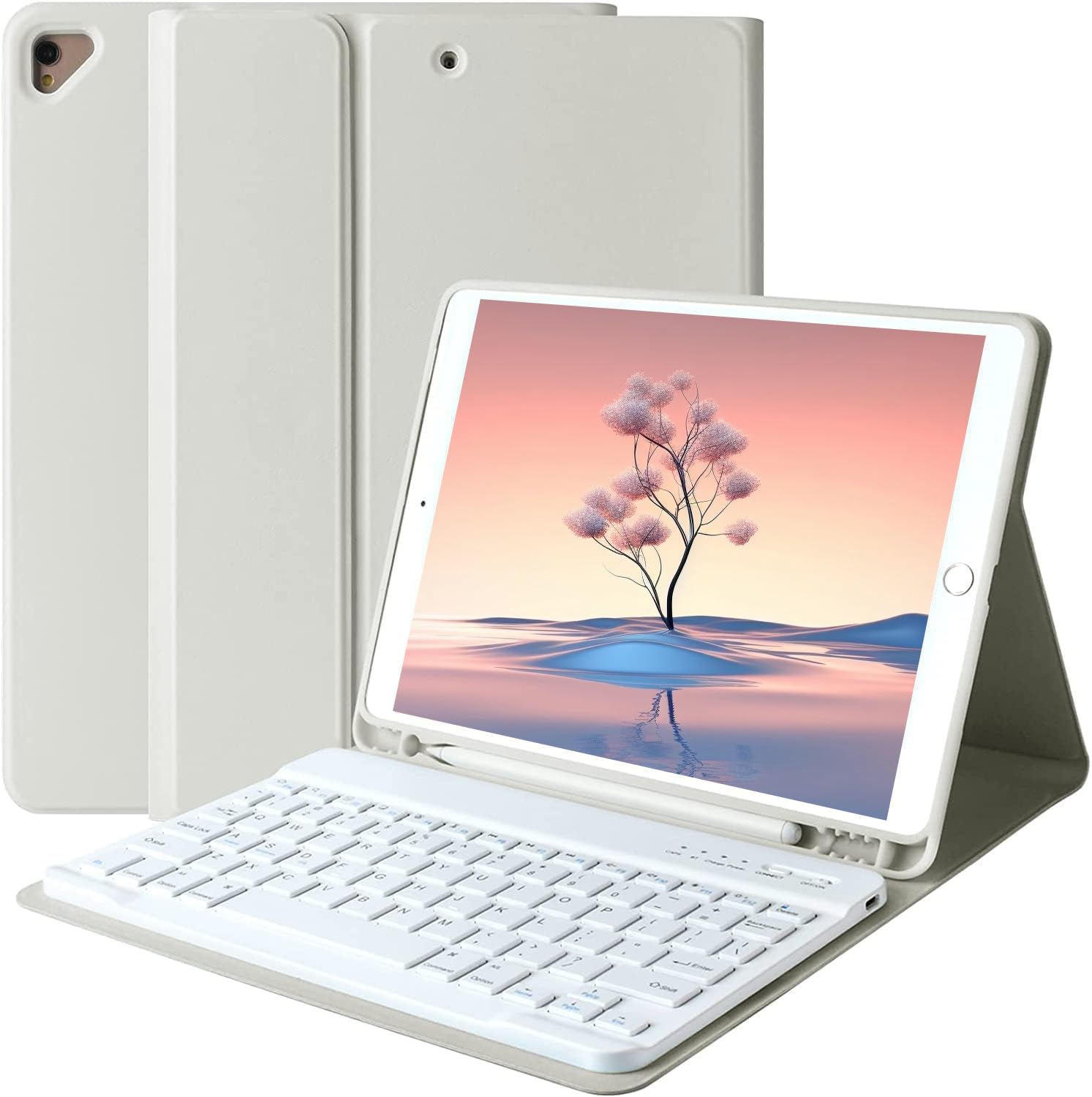 BAIBAO Keyboard Case for iPad 9th Generation 2021 10.2 inch/iPad Pro 10.5 inch, Detachable Wireless with Pencil Holder Keyboard for New iPad 9th/8th/7th Generation/iPad Air 3 (Gray)