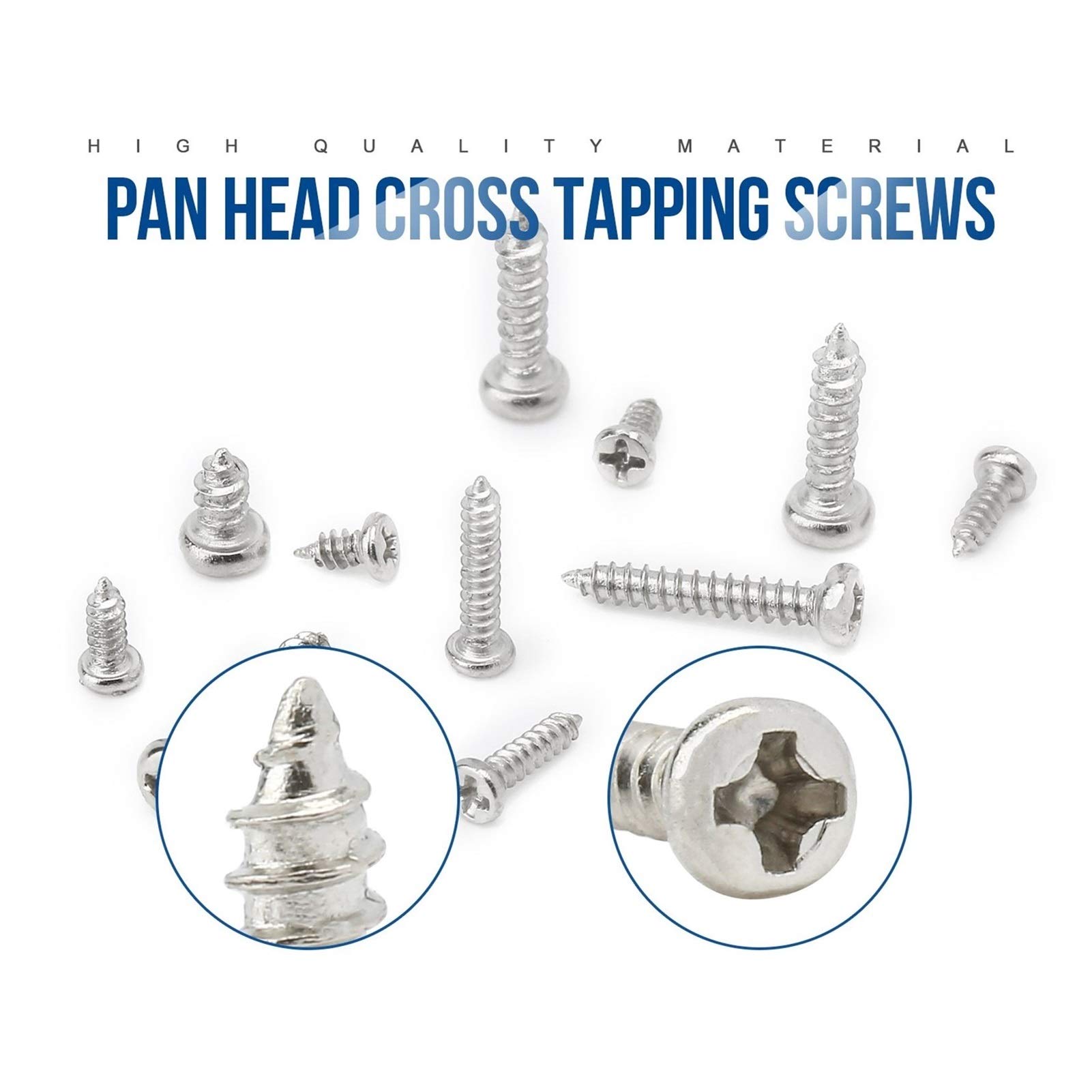 1100pcs Round Pan Head Tapping Screws Set M1.2 M1.4 M1.5 M1.7 M2 Mini Screw Laptop Computer Screw Phillips Screw Kit DaJiKan