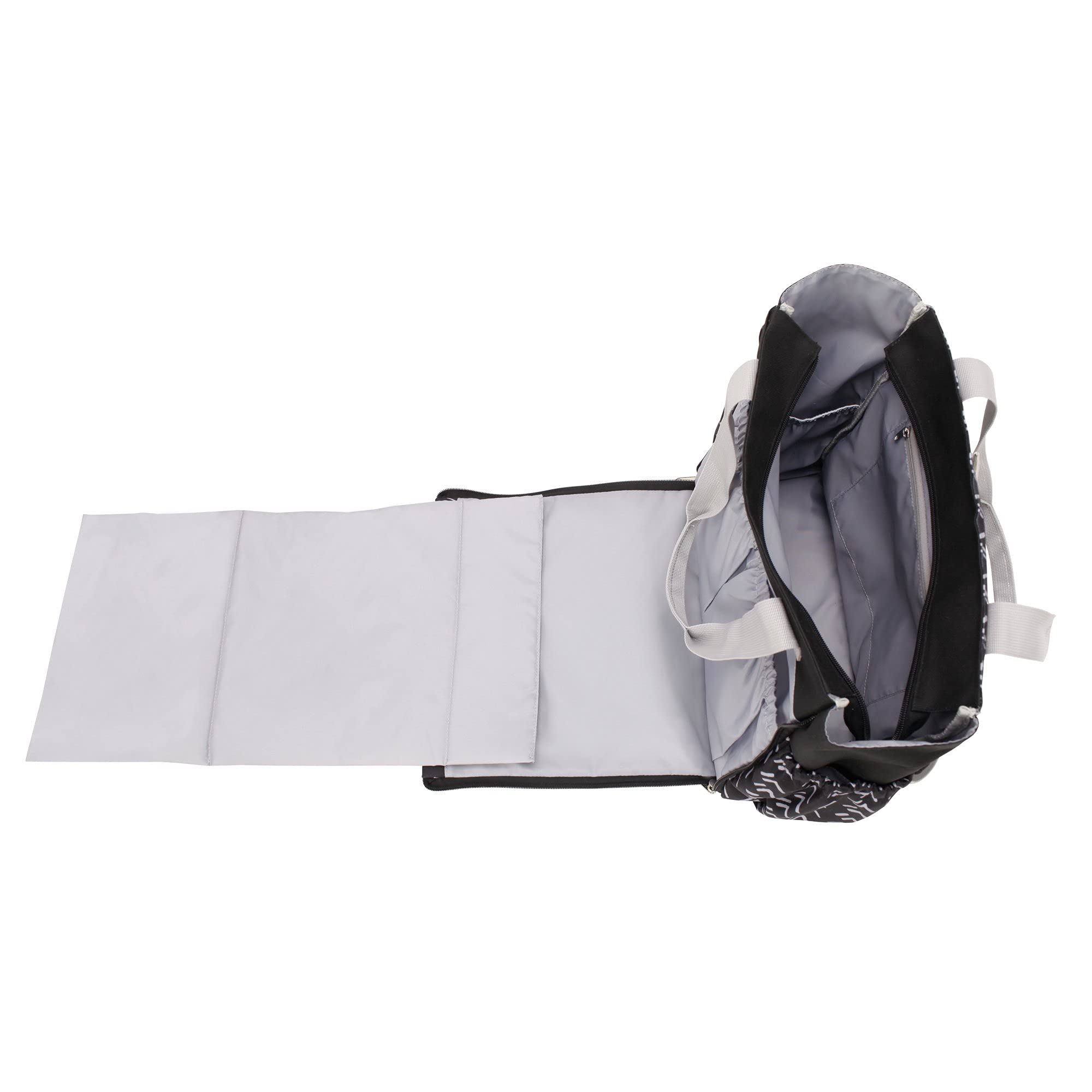 iPack Baby 13In Drop Front Diaper Bag Tote, Arrow Print | Gray, CP00439, Grey, Large
