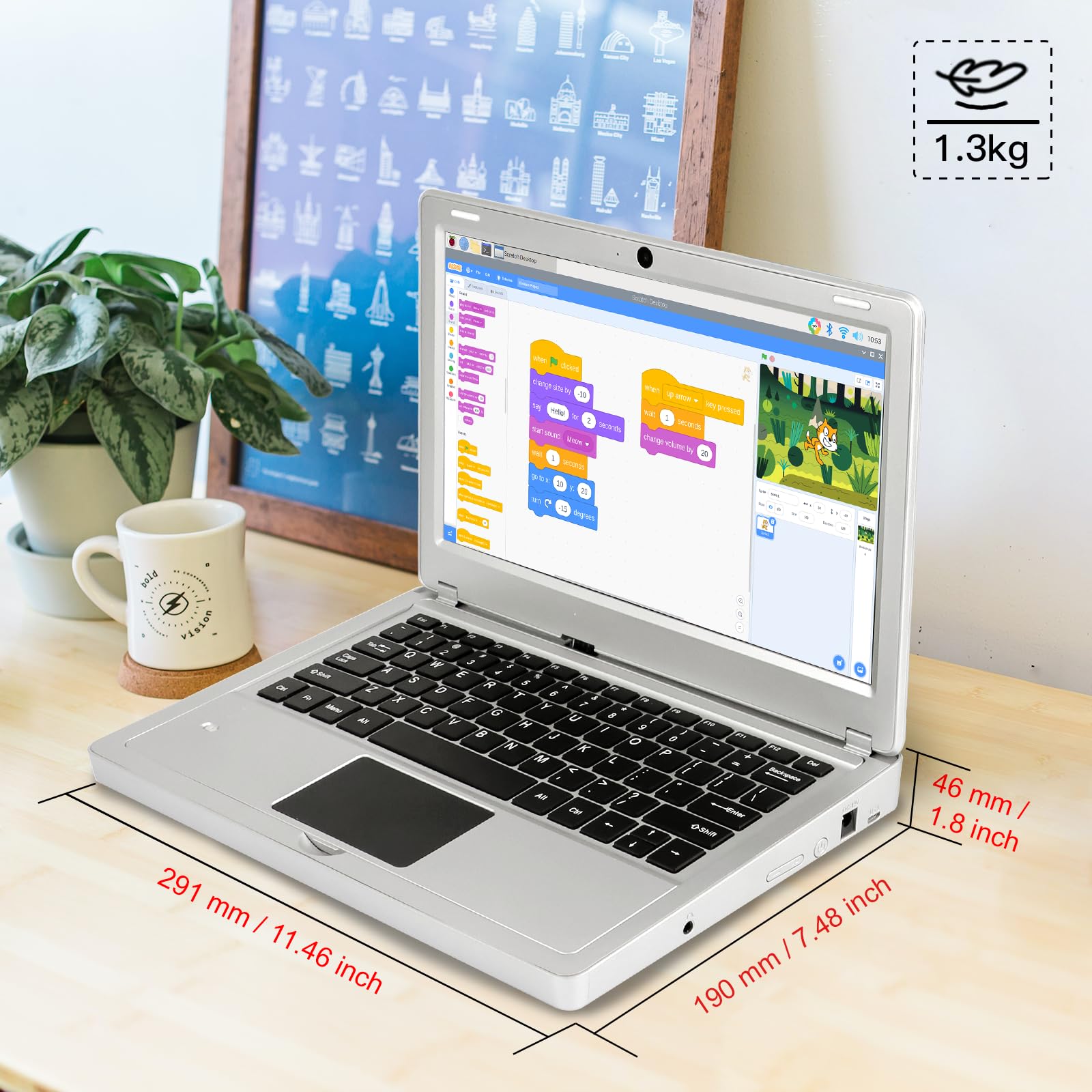 Programming Laptop for Raspberry Pi, for Raspberry Pi 4 Kit, CrowPi2 Programming Laptop, Single Board Computer - Advanced Kit