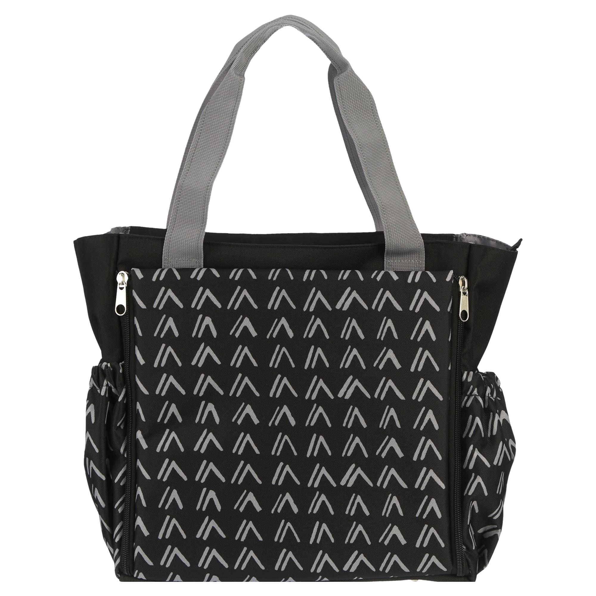 iPack Baby 13In Drop Front Diaper Bag Tote, Arrow Print | Gray, CP00439, Grey, Large