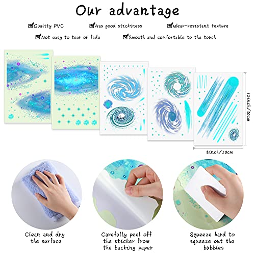Glow in The Dark Stars for Ceiling Wall Stickers Galaxy Star Stickers Glow in The Dark Self-Adhesive Glow in The Dark Wall Stickers Removable Glow in Dark Decals for Kid Nursery (Classic Style)