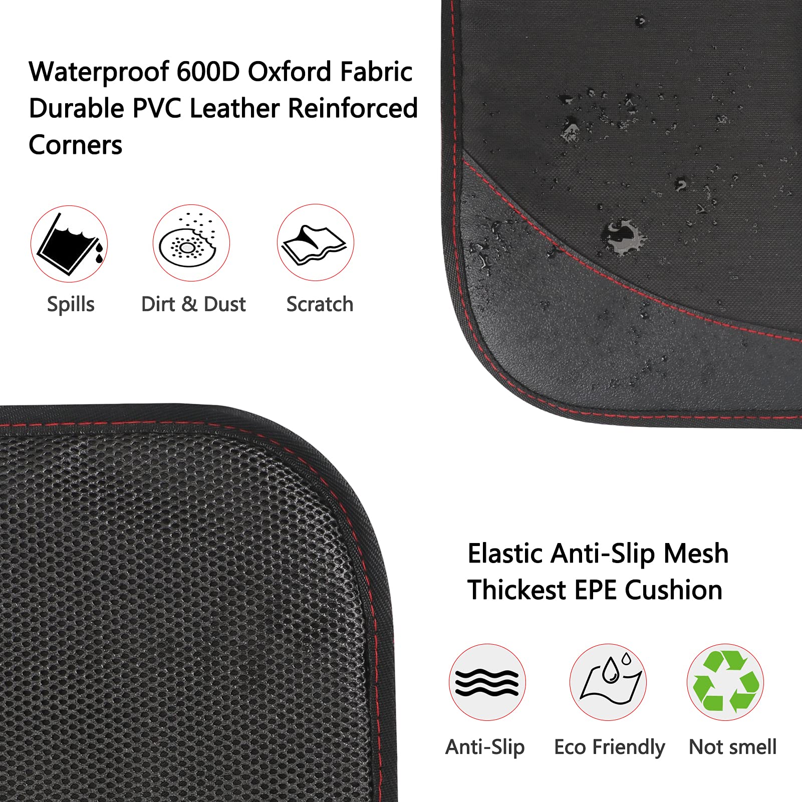 FYY Car Seat Protector for Child Car Seat, [1 Pack] XL Size Auto Car Seat Cover with Thickest Padding, Waterproof 600D Fabric, Best Coverage, Non-Slip Backing and Mesh Pockets for Handy Storage