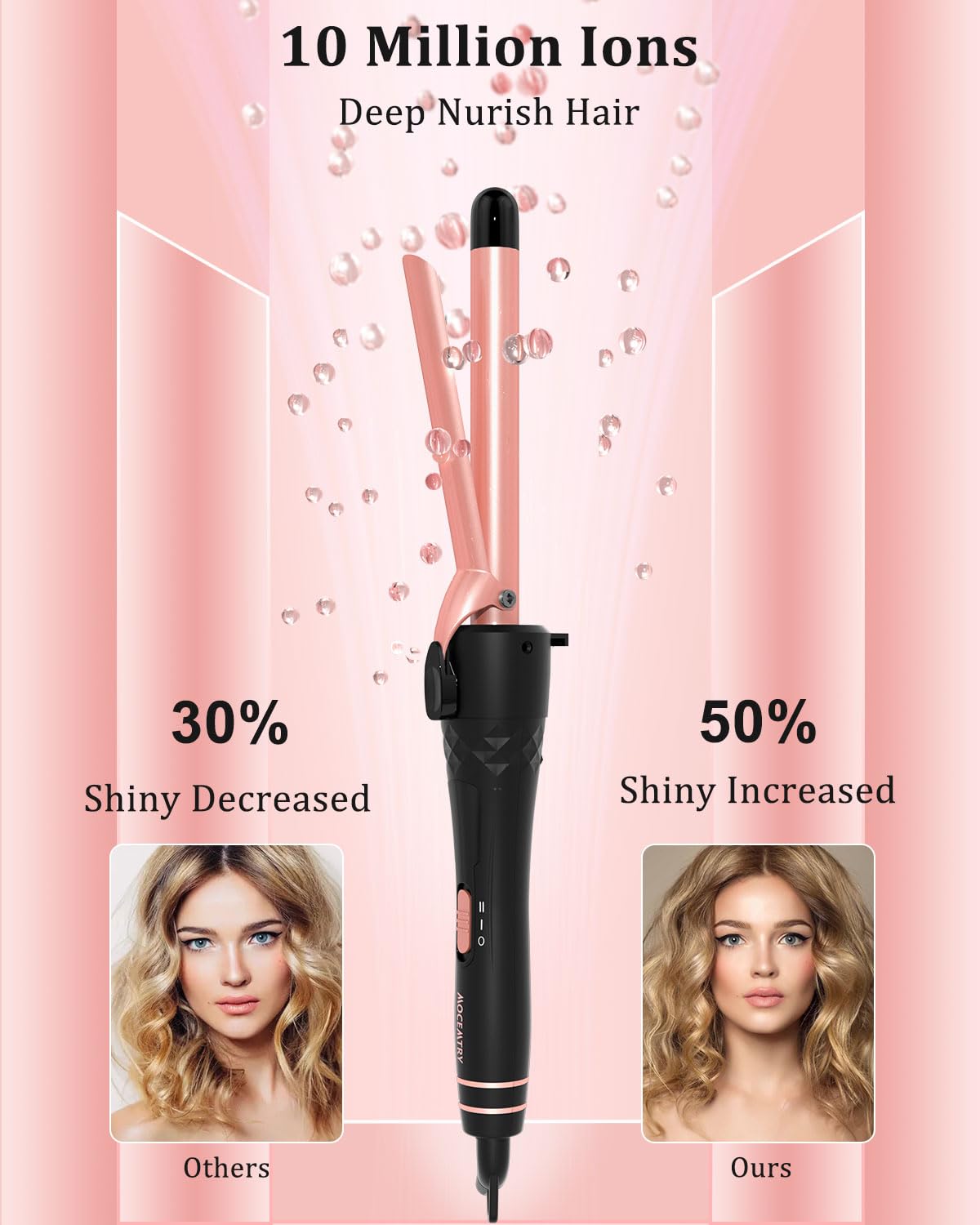 Curling Iron Set，MOCEMTRY 5 in 1 Curling Wand Interchangeable Ceramic Barrels(0.35”-1.25”) and Thermal Brush Curling Iron, Instant Heat Up Hair Curler, with Protective Gloves & 2 Clips
