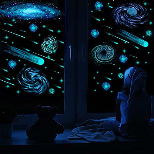 Glow in The Dark Stars for Ceiling Wall Stickers Galaxy Star Stickers Glow in The Dark Self-Adhesive Glow in The Dark Wall Stickers Removable Glow in Dark Decals for Kid Nursery (Classic Style)