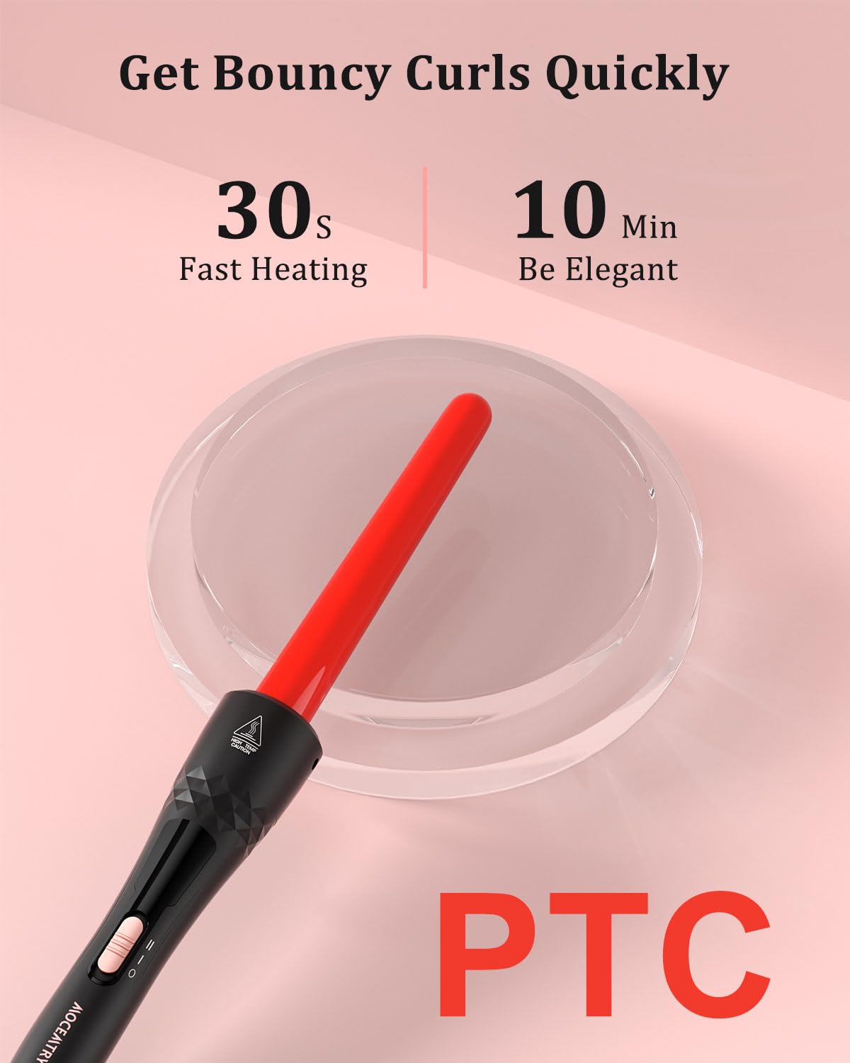 Curling Iron Set,MOCEMTRY 5 in 1 Curling Wand Interchangeable Ceramic Barrels(0.35”-1.25”) and Thermal Brush Curling Iron, Instant Heat Up Hair Curler, with Protective Gloves & 2 Clips