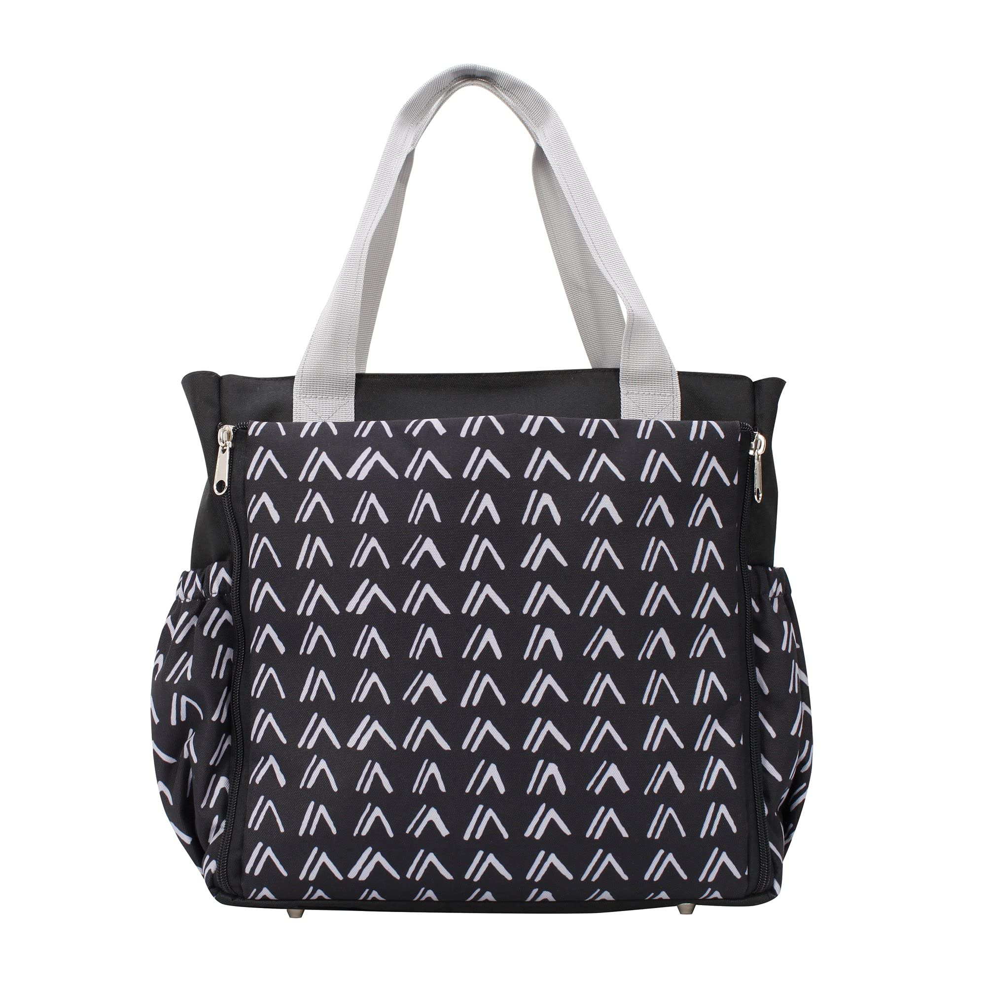 iPack Baby 13In Drop Front Diaper Bag Tote, Arrow Print | Gray, CP00439, Grey, Large