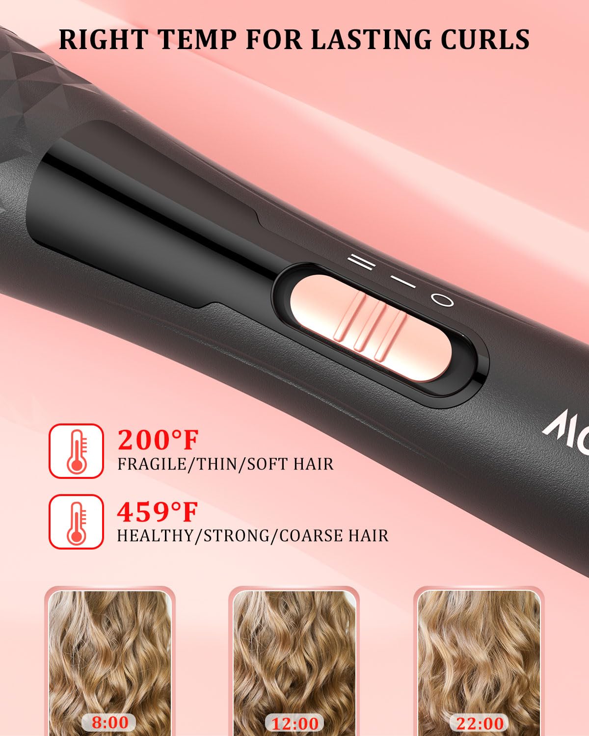 Curling Iron Set,MOCEMTRY 5 in 1 Curling Wand Interchangeable Ceramic Barrels(0.35”-1.25”) and Thermal Brush Curling Iron, Instant Heat Up Hair Curler, with Protective Gloves & 2 Clips